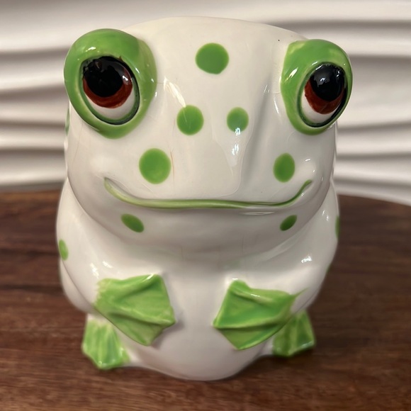 Art | Vintage Schmid Design Folio Frog Planter Green Polka Dot | Poshmark